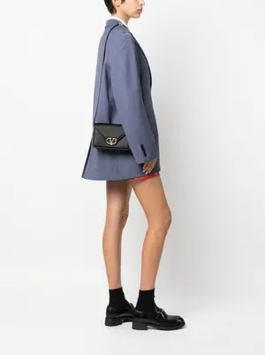 Valentino Garavani Small Letter Leather Shoulder Bag - Black