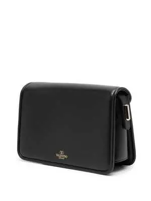 Valentino Garavani Small Letter Leather Shoulder Bag - Black