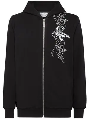 Philipp Plein Scorpion Graphic Zip-up Hoodie