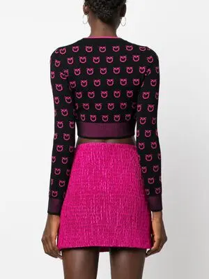 Pinko Intarsia-knit Cropped Jumper