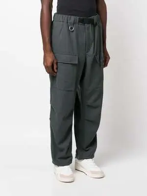 Y3 Belted-waist Straight-leg Trousers