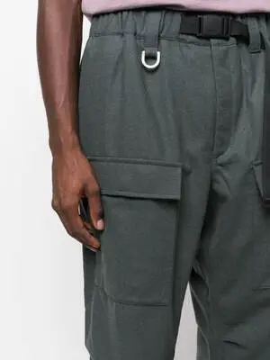 Y3 Belted-waist Straight-leg Trousers