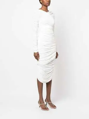 Khaite Arabella Ruched Midi Dress