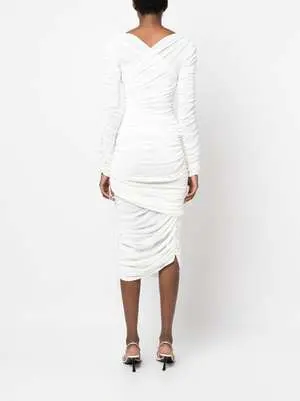 Khaite Arabella Ruched Midi Dress