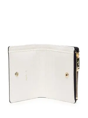 AGNES B. Bi-fold Leather Wallet - Blue