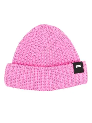 Gcds Giuly Logo-patch Beanie - Pink