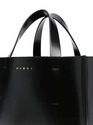 Marni Small Museo Leather Tote Bag - Black
