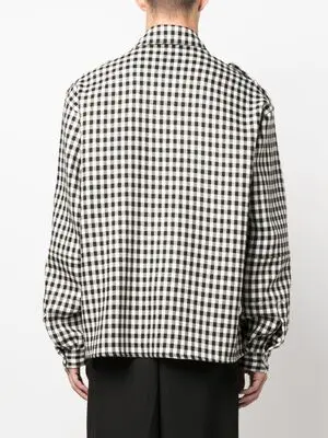 Roberto Cavalli Studded Gingham Wool-blend Shirt