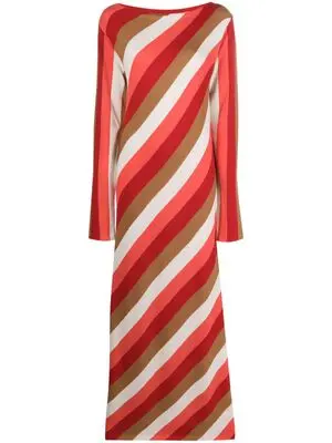 La DoubleJ Swing Striped Maxi Dress - Red