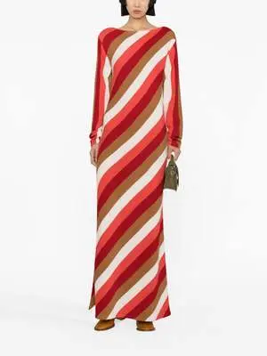 La DoubleJ Swing Striped Maxi Dress - Red
