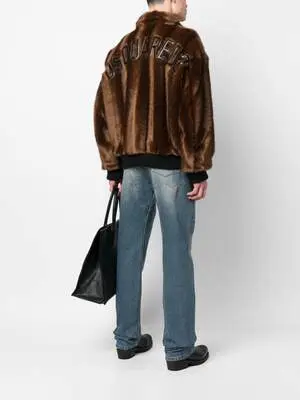 Dsquared2 Logo-embossed Faux-fur Jacket