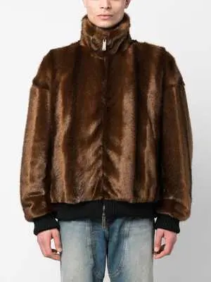 Dsquared2 Logo-embossed Faux-fur Jacket