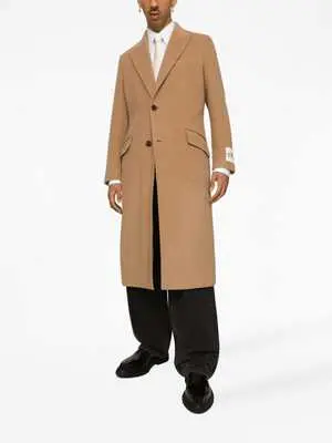 Dolce & Gabbana Single-breasted Wool Coat - Neutrals