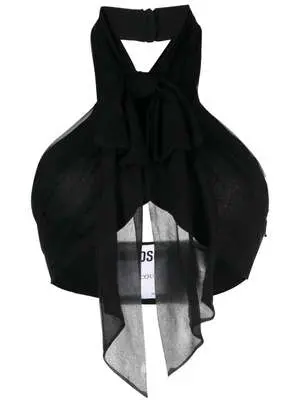 Moschino Backless Silk Crop Top