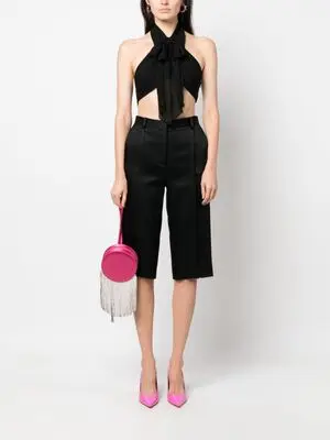 Moschino Backless Silk Crop Top