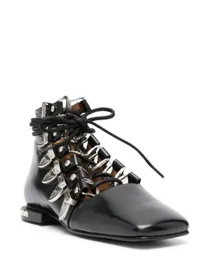 Toga Lace-up Leather Ankle Boots