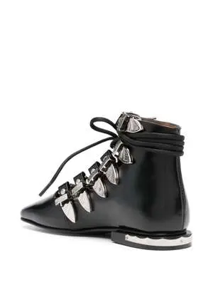 Toga Lace-up Leather Ankle Boots