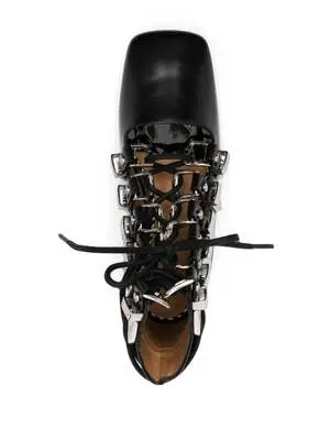Toga Lace-up Leather Ankle Boots