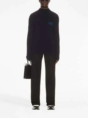 Off-White Logo-embroidered Rib-knit Jumper