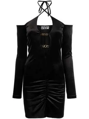 Versace Logo-plaque Cut-out Minidress