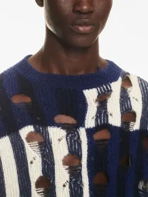Off-White Shibori Distressed Knitted Jumper