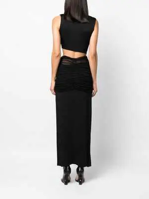 Christopher Esber Tulle-trim Ruched Maxi Skirt