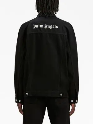 Palm Angels Logo-embroidered Denim Jacket - Black
