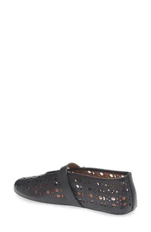 Alaïa Laser-cut Ballerina Flat - Noir