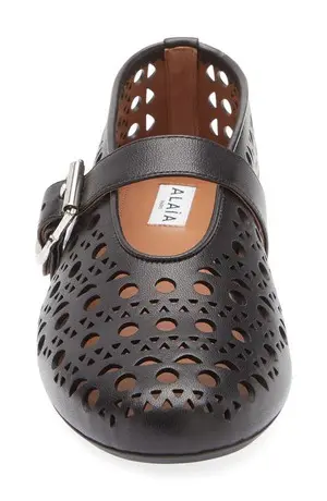 Alaïa Laser-cut Ballerina Flat - Noir