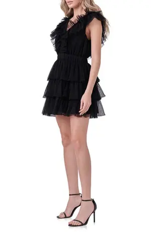 Endless Rose Tiered Ruffle Tulle Minidress