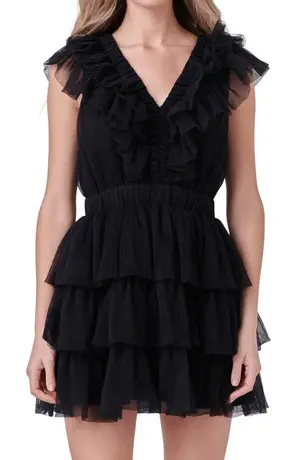 Endless Rose Tiered Ruffle Tulle Minidress
