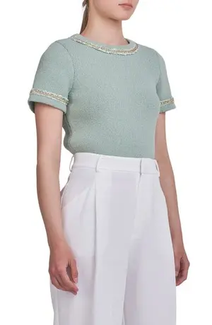 Endless Rose Chain Accent Knit Top - Sage