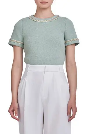 Endless Rose Chain Accent Knit Top - Sage