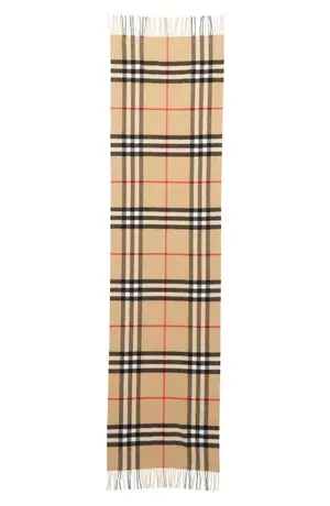 Burberry Giant Check Washed Cashmere Scarf - Archive Beige