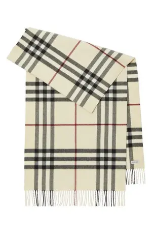 Burberry Giant Check Washed Cashmere Scarf - Stone
