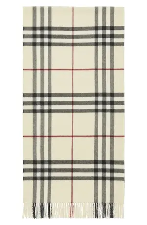 Burberry Giant Check Washed Cashmere Scarf - Stone
