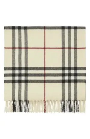 Burberry Giant Check Washed Cashmere Scarf - Stone