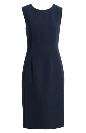 Kobi Halperin Meridian Twill Sheath Dress - Navy