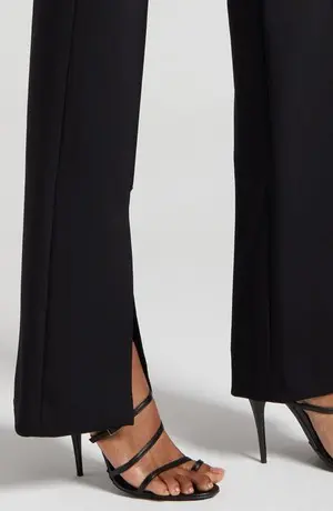 Alice + Olivia Emiko Split Cuff Flare Pants - Black