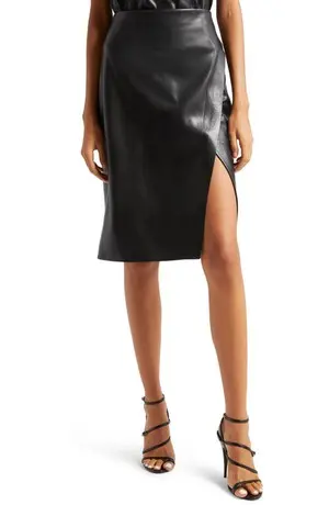 Alice + Olivia Siobhan Faux Leather Skirt