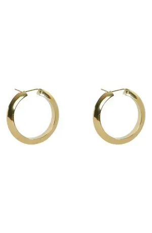 Argento Vivo Knife Edge Hoop Earrings - Gold