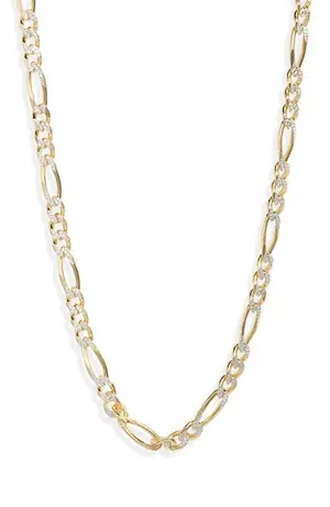 Argento Vivo Diamond-cut Figaro Chain Necklace - Gold