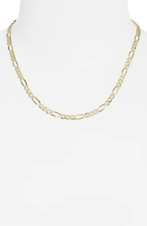 Argento Vivo Diamond-cut Figaro Chain Necklace