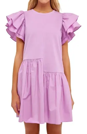 English Factory Layered Ruffle Mini Dress