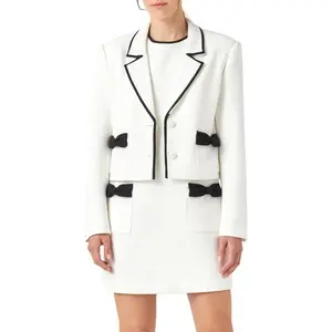 English Factory Bow Contrast Blazer