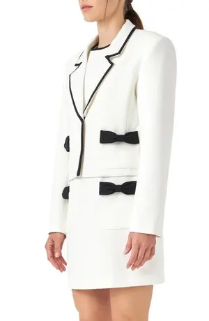 English Factory Bow Contrast Blazer