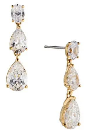 Nadri Chiara Cubic Zirconia Drop Earrings - Gold