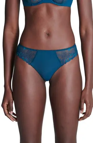 Simone Perele Delice Embroidered Thong Prestige Blue
