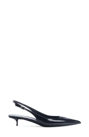Saint Laurent Cherish Kitten Heel Slingback Pumps