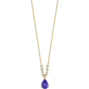 Bony Levy Iris Tanzanite & Diamond Pendant Necklace - 18k Yellow Gold